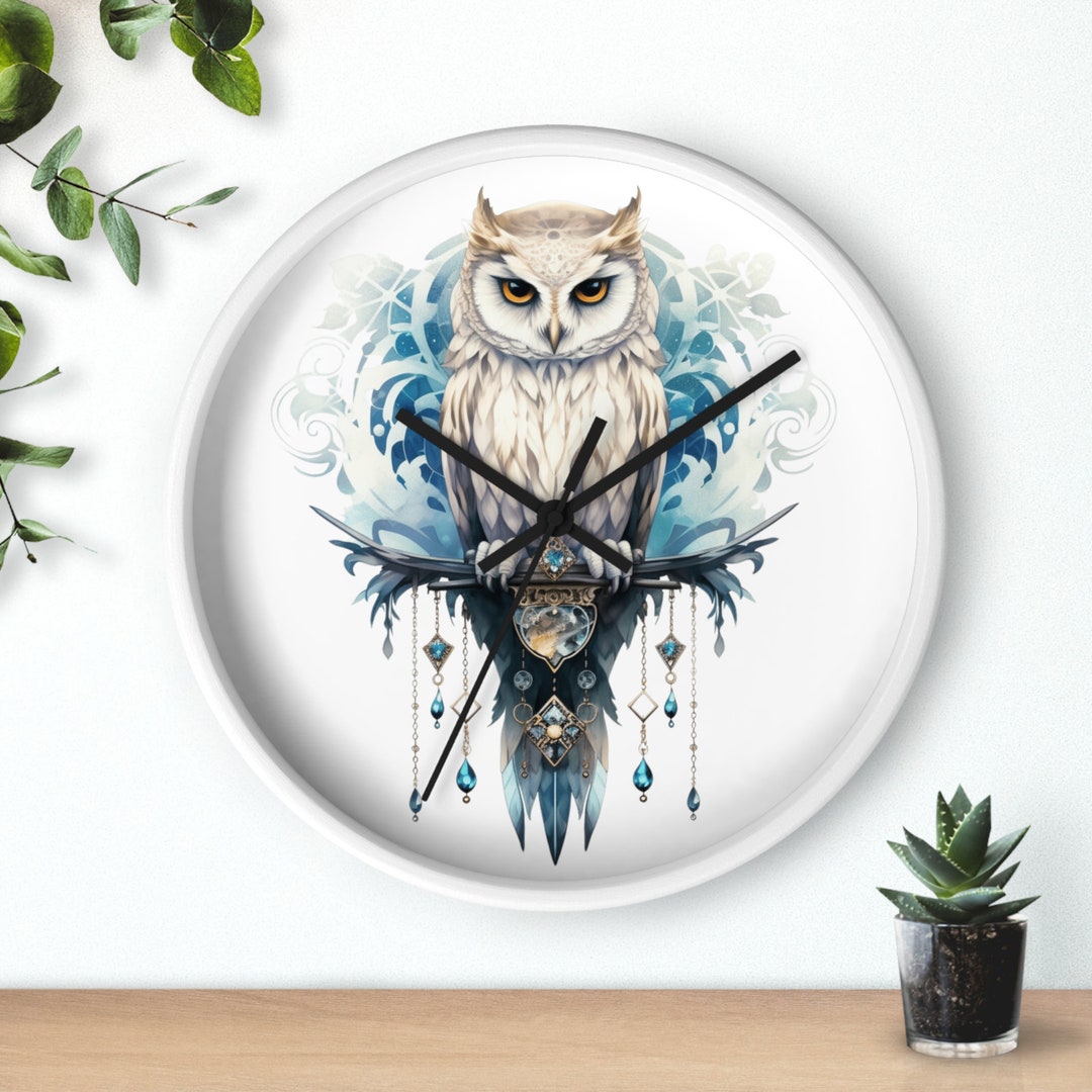 Dreamcatcher Owl, Sci-fi Wall Clock, Custom Design , Fantasy Man Cave ...