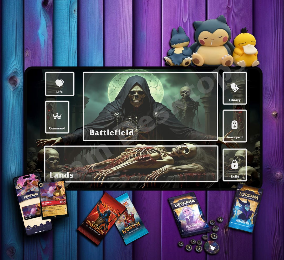 Necromancer Playmat Fantasy Sci-fi Anime Desk Mat, Gaming Mouse Pad for ...