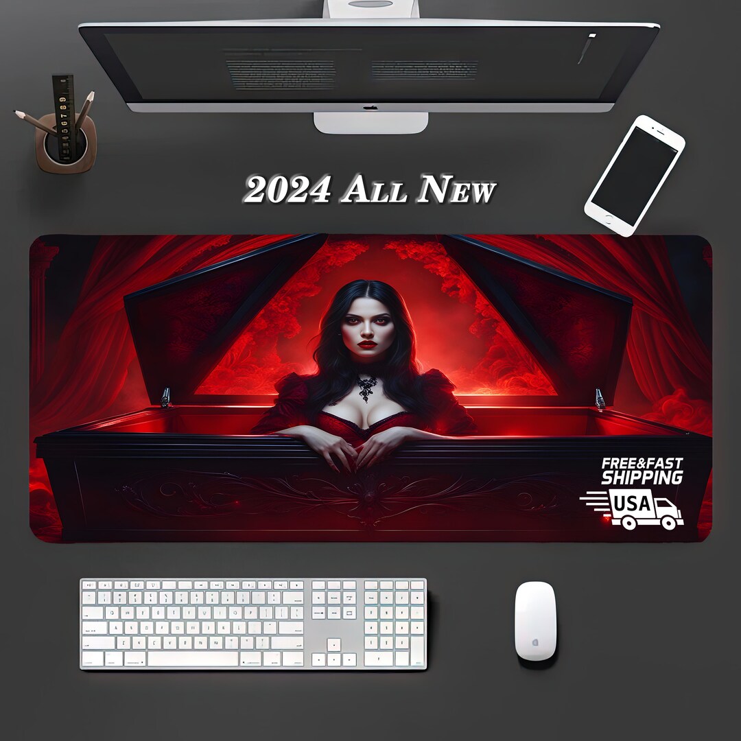 Vampire Girl Fantasy Sci-fi Anime Gift Custom Large Gamer Gaming Mouse ...