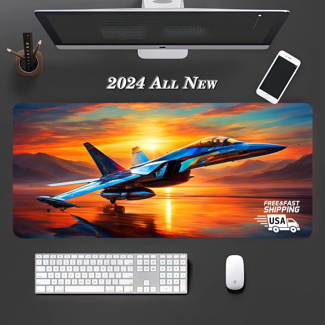 Fighter Jet Fantasy Sci-fi Anime Gift Custom Large Gamer Gaming Mouse ...