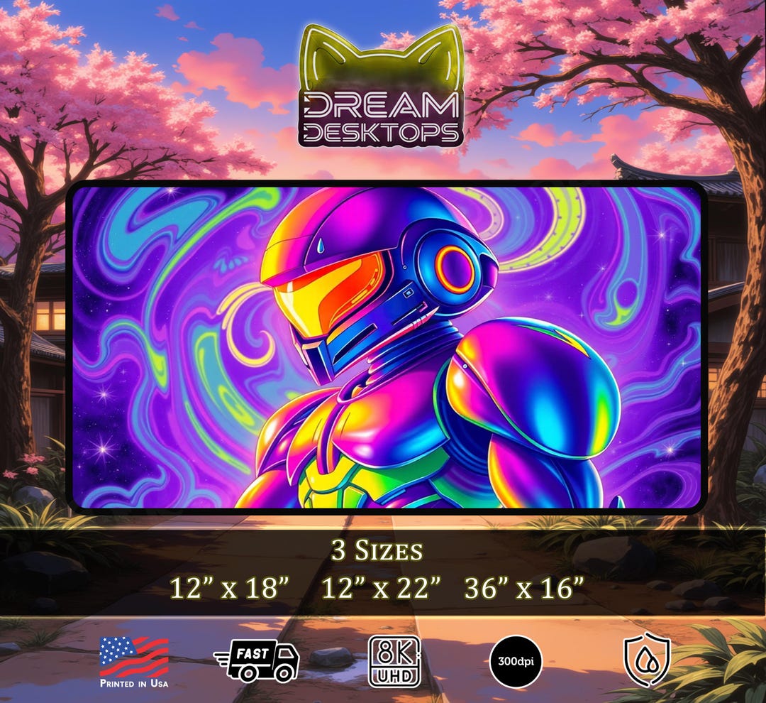 Metroid Desk Mat With Glamorous Design, Office Decor, Gaming Accessory ...
