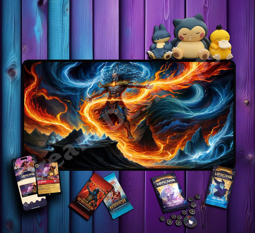 Zeus Playmat Fantasy Sci-fi Anime Desk Mat, Gaming Mouse Pad for Office ...