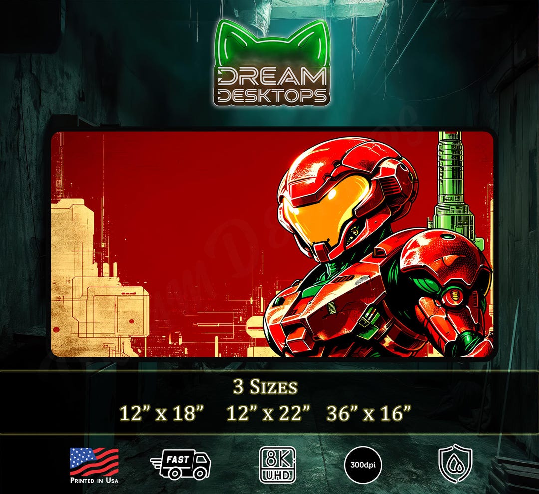 Metroid Desk Mat Anime Custom Design, Desk Pad, Desk Mat Gaming ...