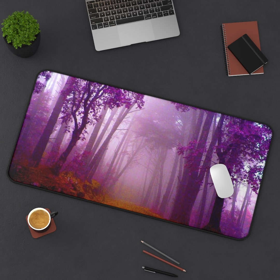 Purple Forest Gaming Mouse Pad-custom Mouse Pad-gaming Desk - Etsy