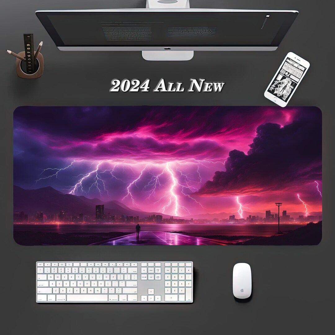Lightning Storm Fantasy Sci-fi Gift Custom Large Gamer Gaming Mouse Pad ...