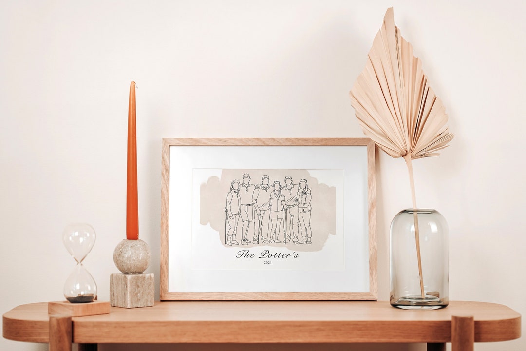 Custom Family Drawing, Line Art From Photo, Family Drawing ...