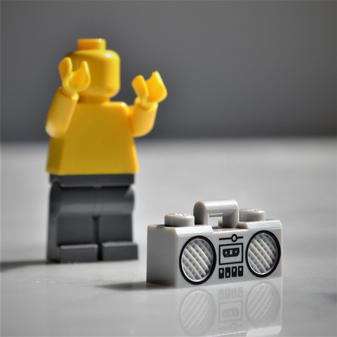 Boombox Radio Genuine LEGO® Part / Grey With Black Lining / Stereo Boom ...