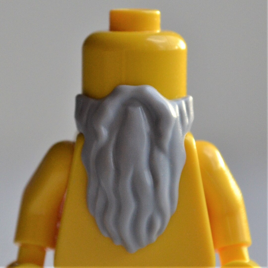 Long Beard Gray Thick Genuine LEGO® Part // Full Facial Hair Handlebar ...