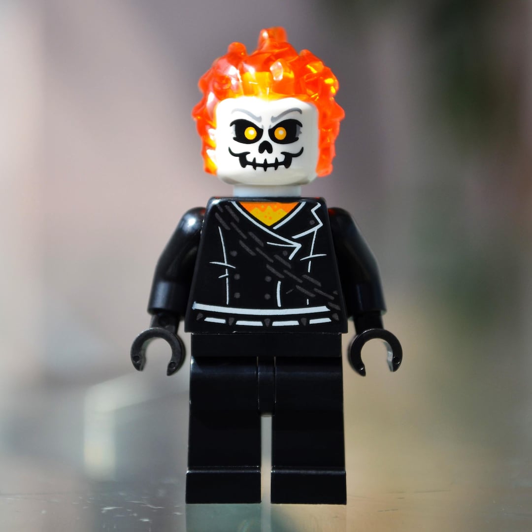 Ghost Rider - Genuine LEGO® Minifigure / With Flaming Flame Head From ...