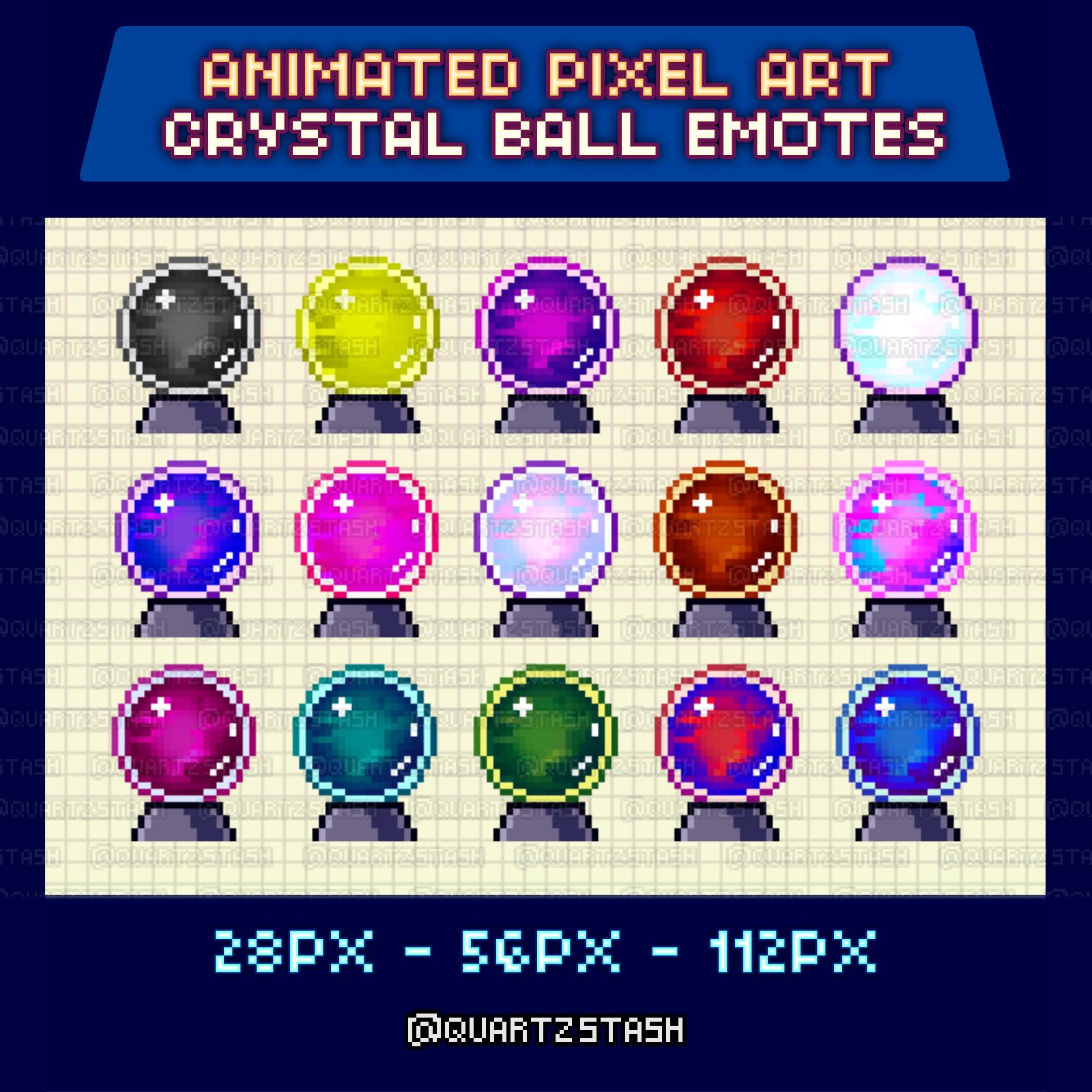 Animated Crystal Ball Emotes, Retro Game Style Orbs, 16bit Pixel Sphere ...