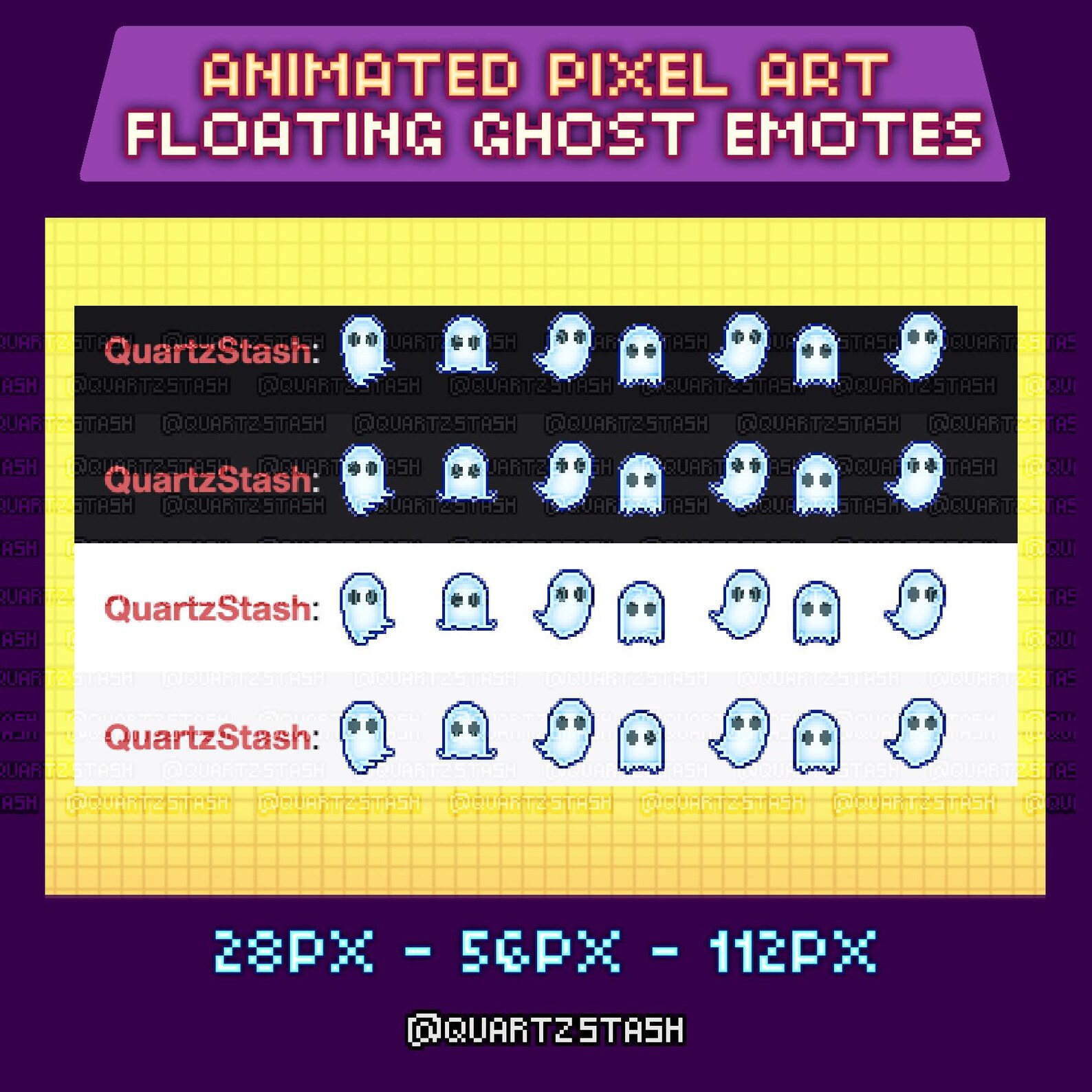 Animated Pixel Ghost Emotes, Spooky Phantom Icons, Flying Spirit Gif ...