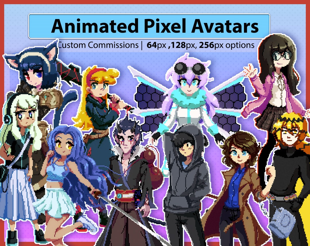 Animated Pixel Avatars 256px, 128px, & 64px Great Fit for Twitch ...