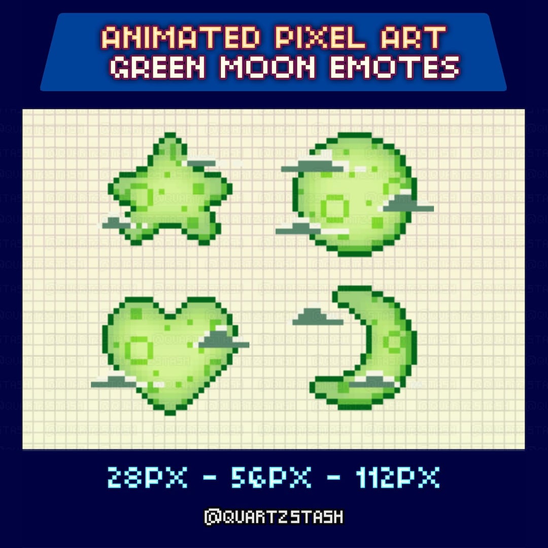 Animated Pixel Emotes, Green Moon Assets, 16bit Style Gifs, Lofi Moving ...