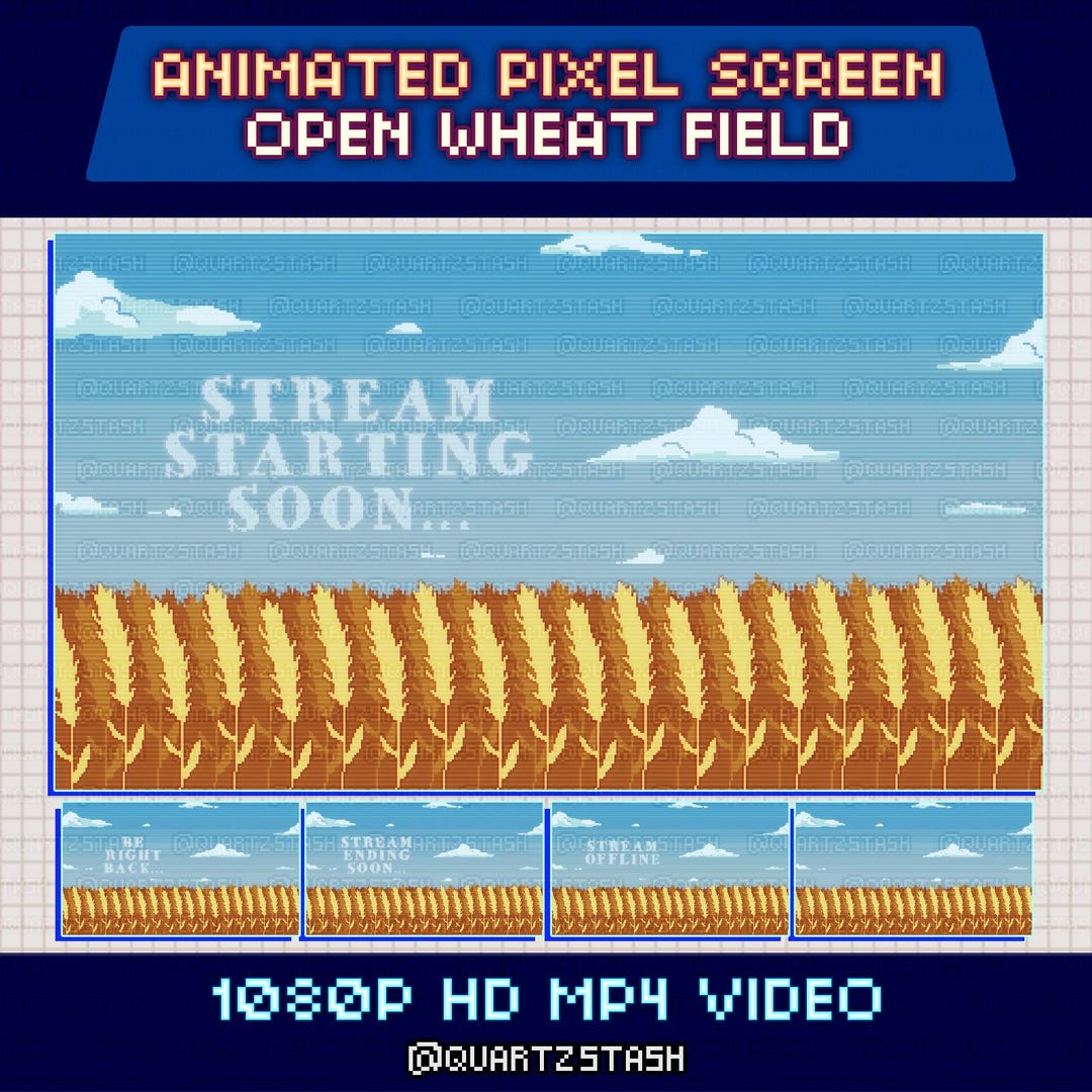 Animated Pixel Wheat Field Scenes, Twitch Overlay Screens, Be Right ...