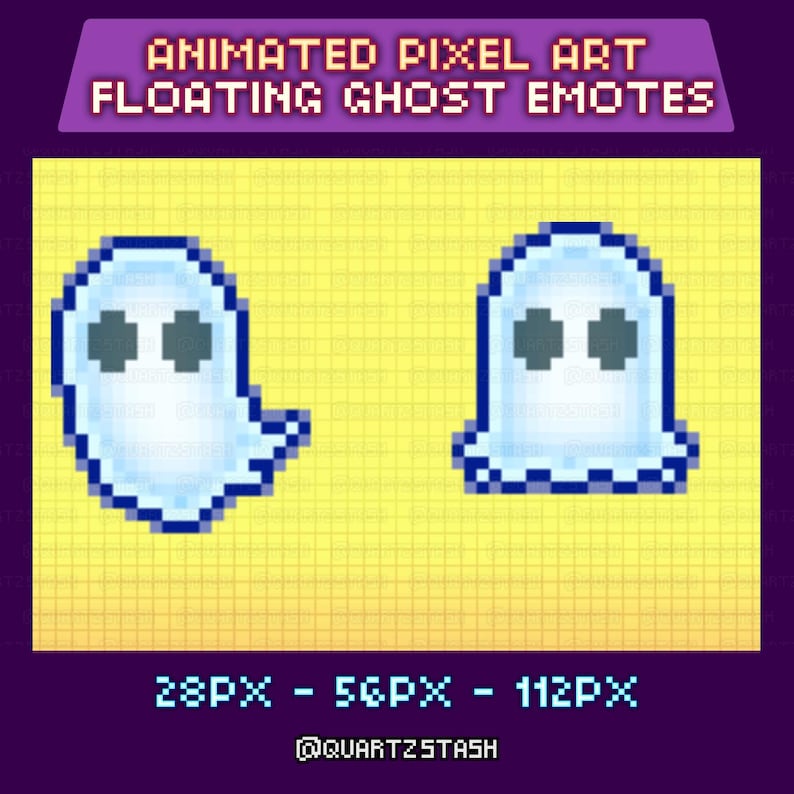 Animated Pixel Ghost Emotes, Spooky Phantom Icons, Flying Spirit Gif ...