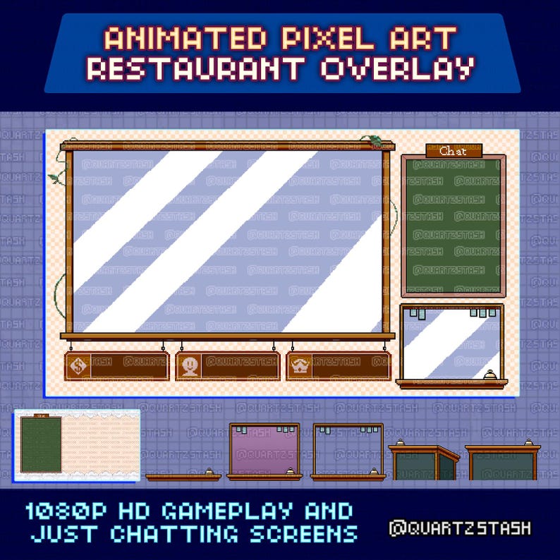 Animated Pixel Restaurant Overlay, Fully Customizable Retro Diner Scene ...