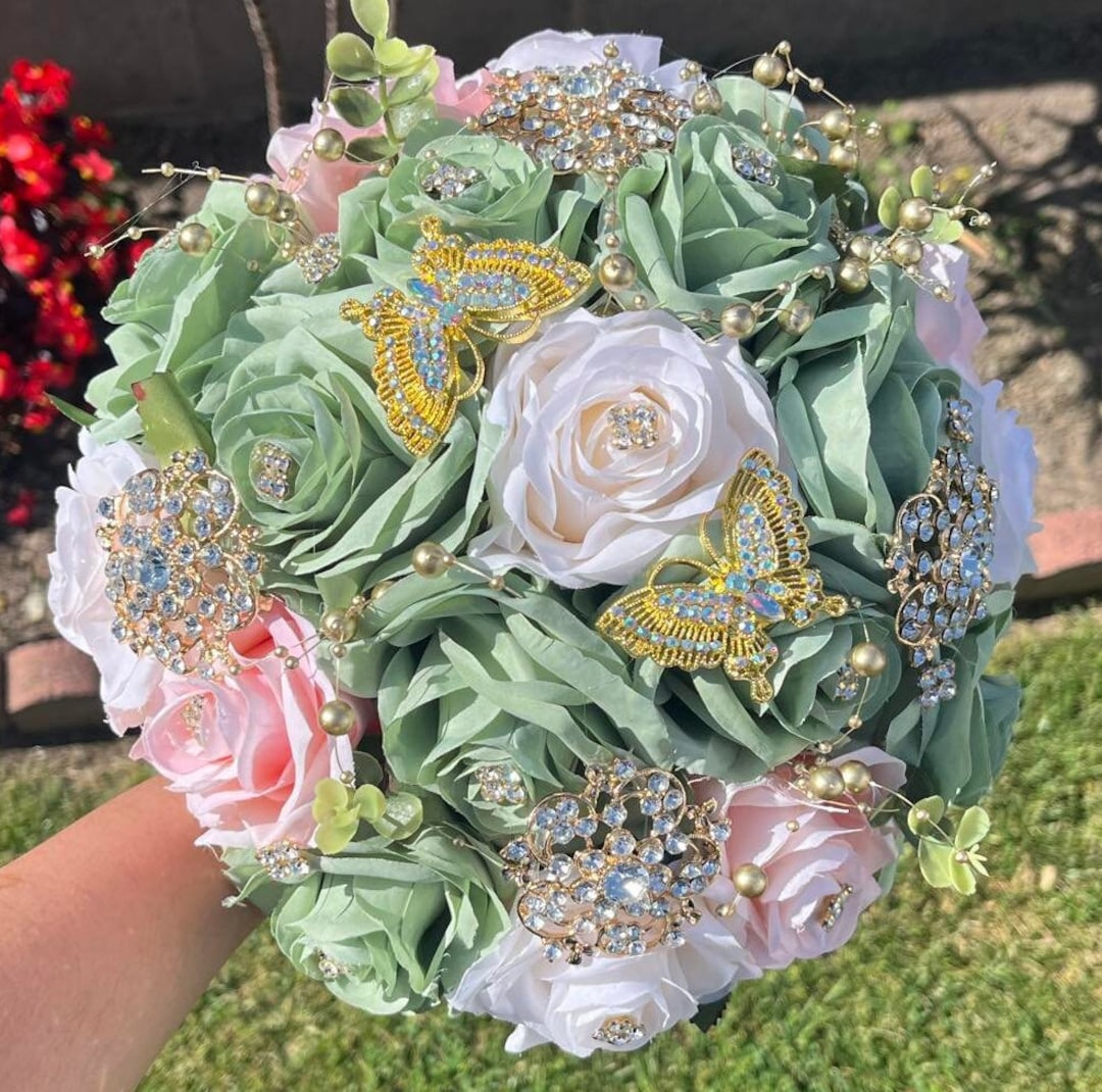 Enchanted Forest Light Sage With Blush and Ivory - Etsy