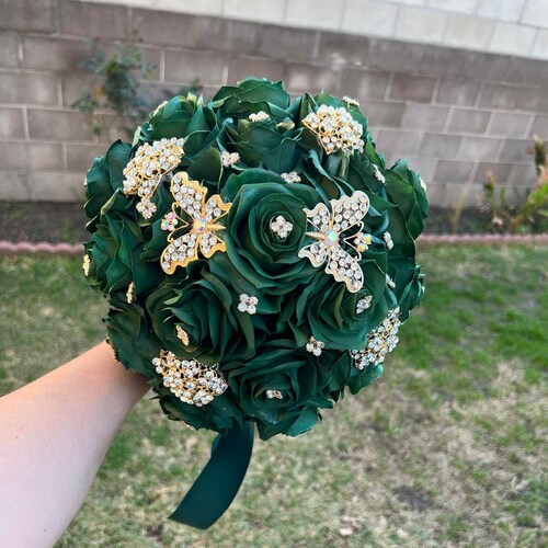 Emerald Green Bouquet - Etsy