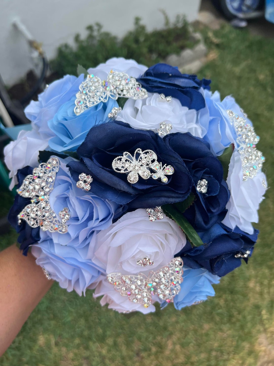 Blue Mix Bouquet - Etsy