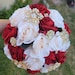 Ivory and Red Bouquet - Etsy