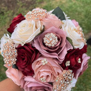 Rose Gold, Champagne Blush and Burgundy Bouquet - Etsy