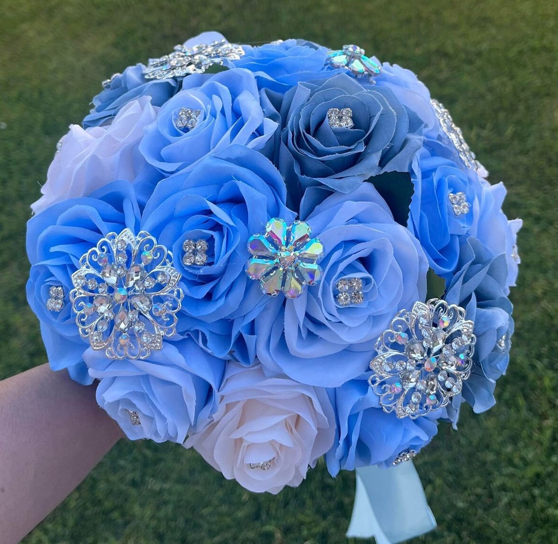 Blue Mix Bouquet - Etsy