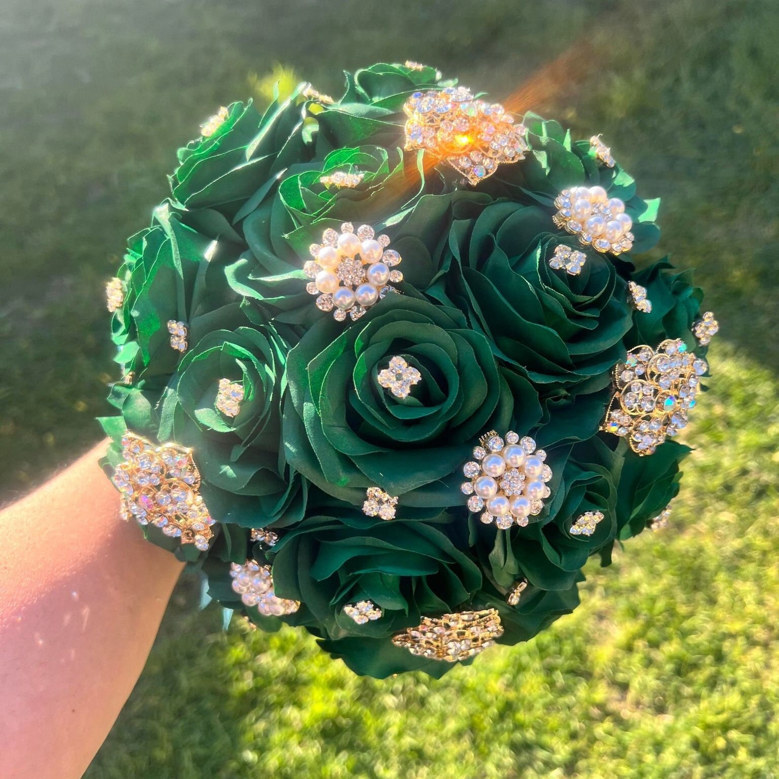Emerald Green Bouquet - Etsy