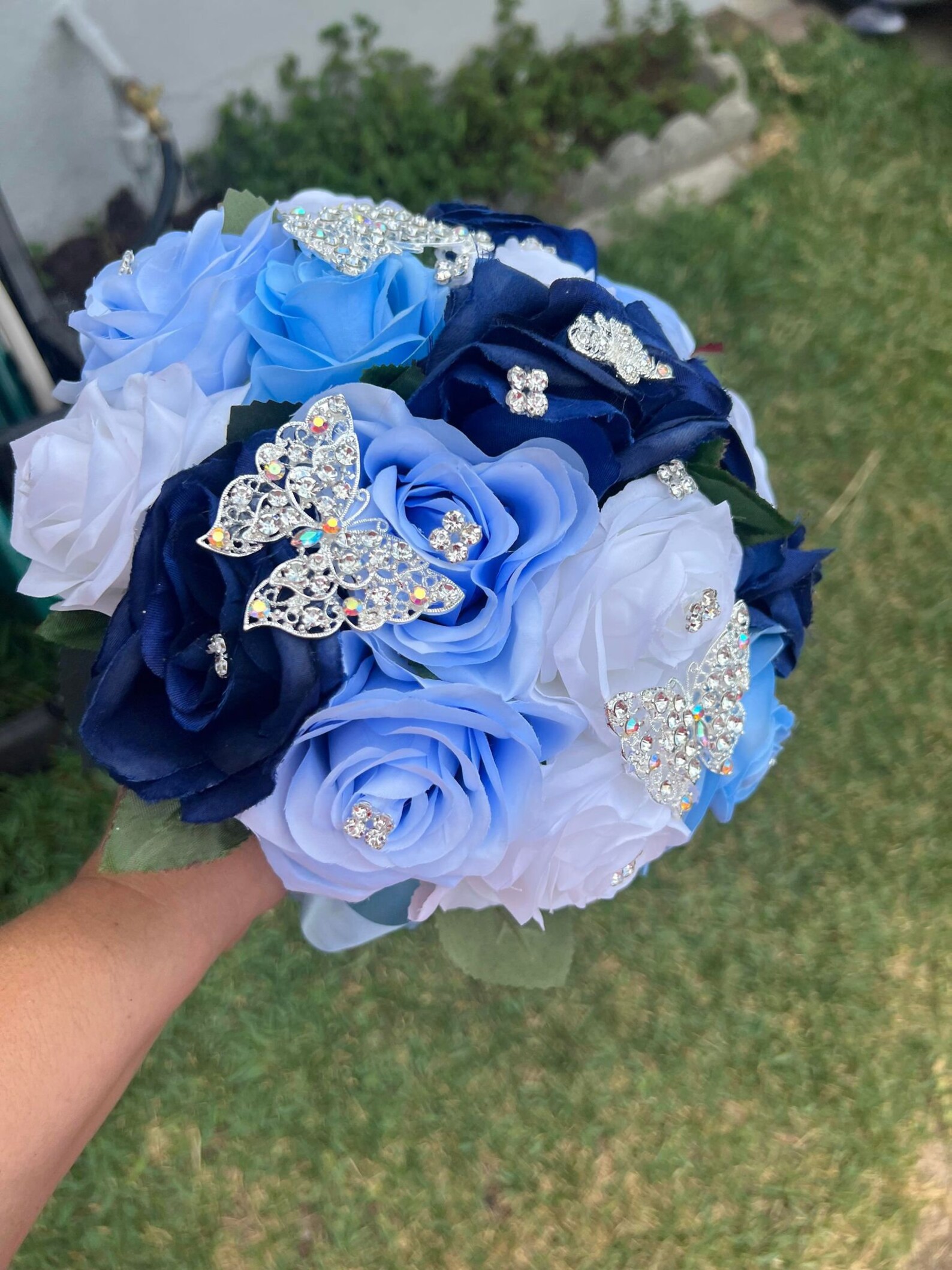 Blue Mix Bouquet - Etsy