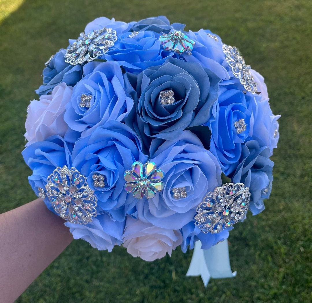 Blue Mix Bouquet - Etsy