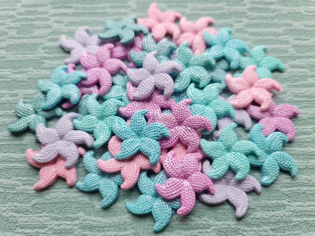 Edible Pastel Starfish Fondant Cake Toppers – 50 Pcs Ocean-beach Cake ...