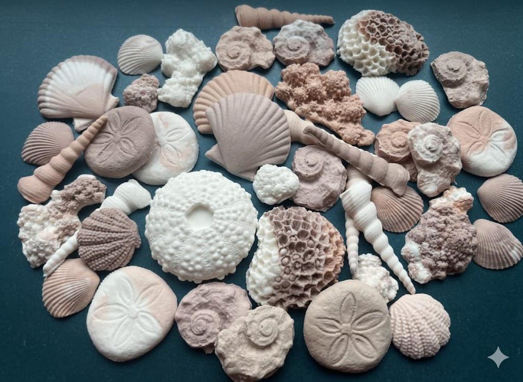 40 Pcs Edible Fondant Under the Sea Decorations – Sugar Sea Shells and ...