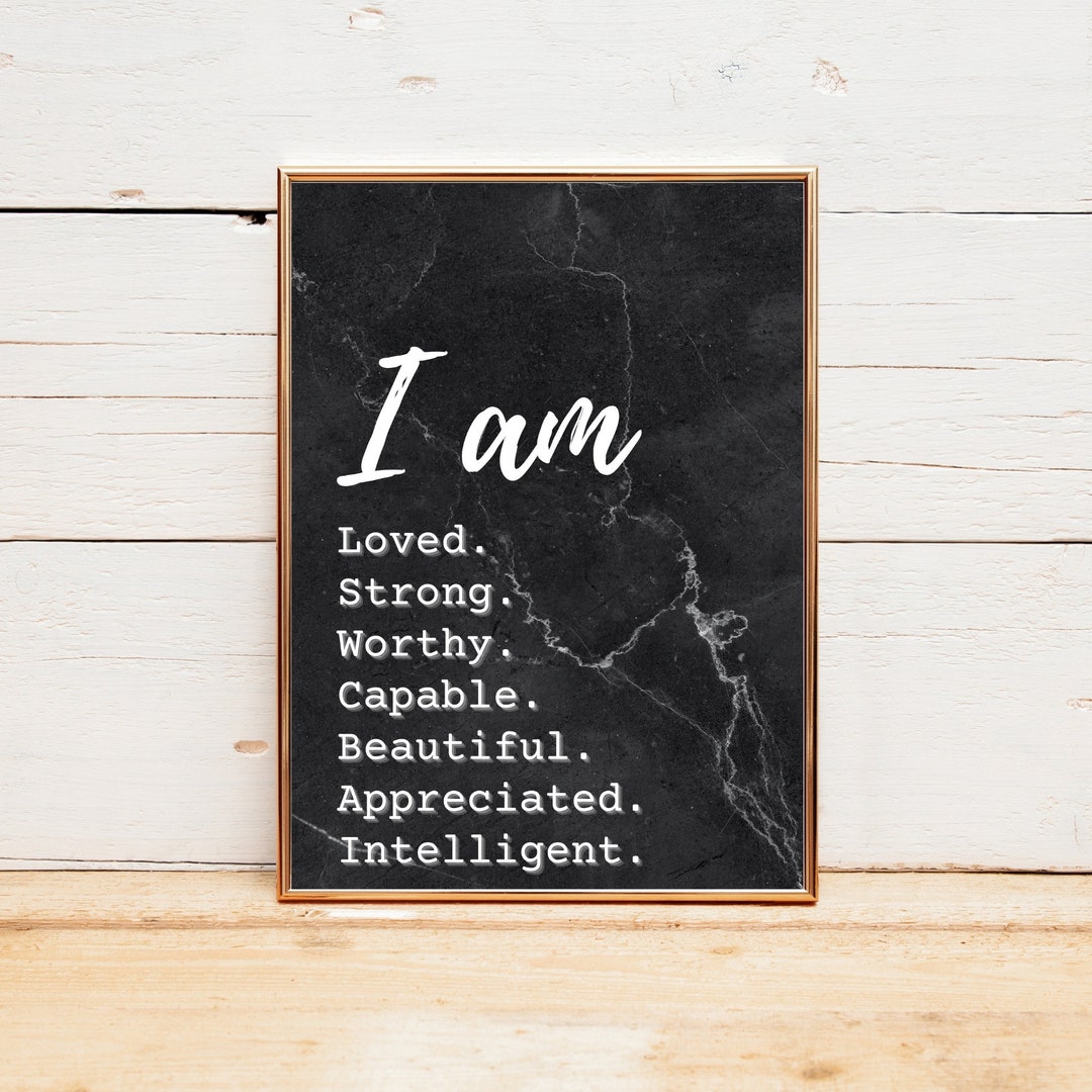 I Am...|self Affirmations Printable| Marble Background|self Love|home ...
