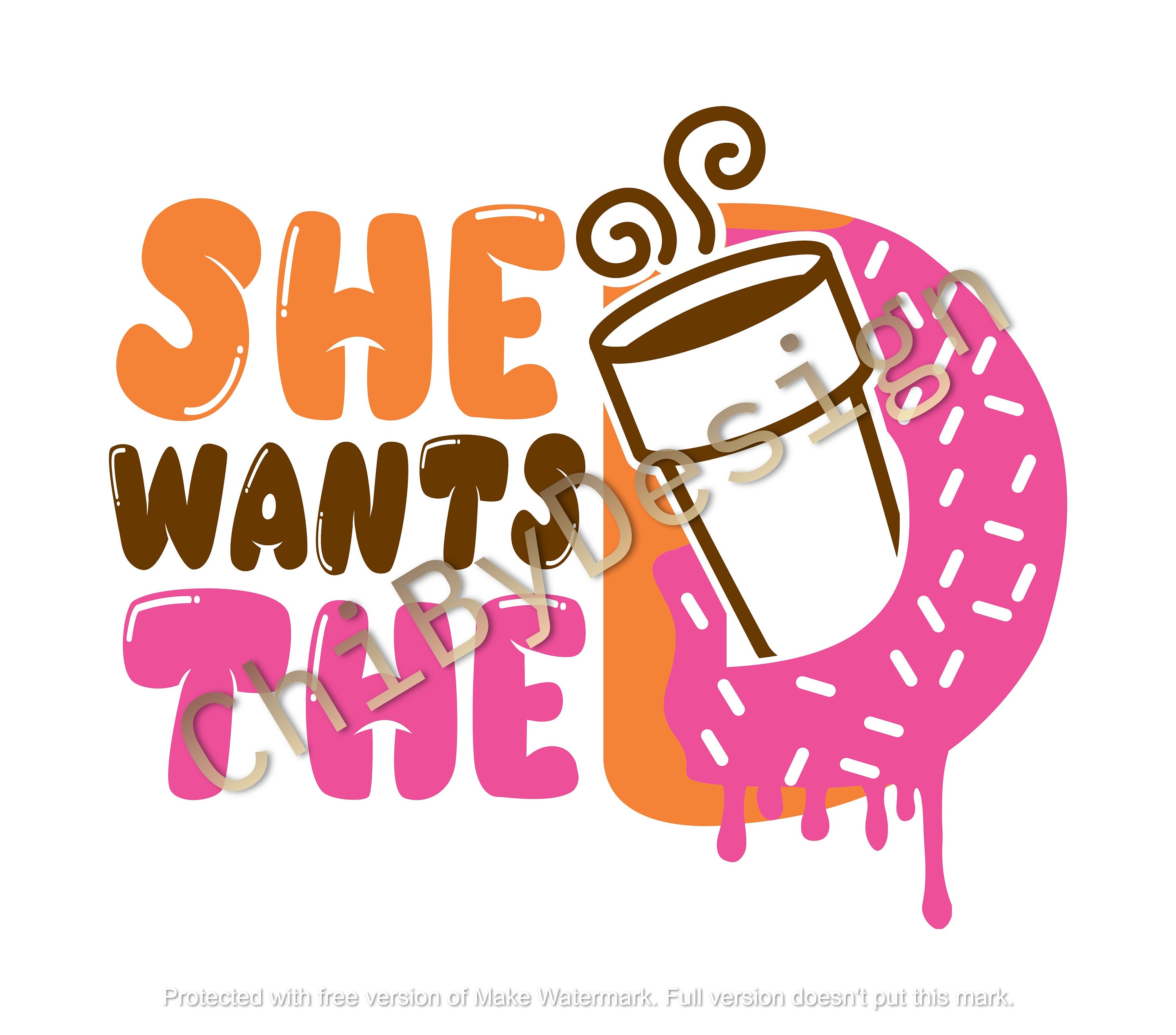 She Wants. Png Doughnuts Cut Coffee Files Sprinkles Digital the D - Etsy