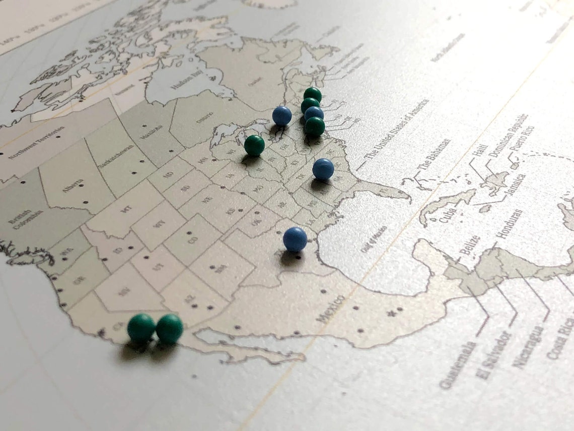 Printable World Map With ACCURATE Country Sizes and Earth Colors Push ...