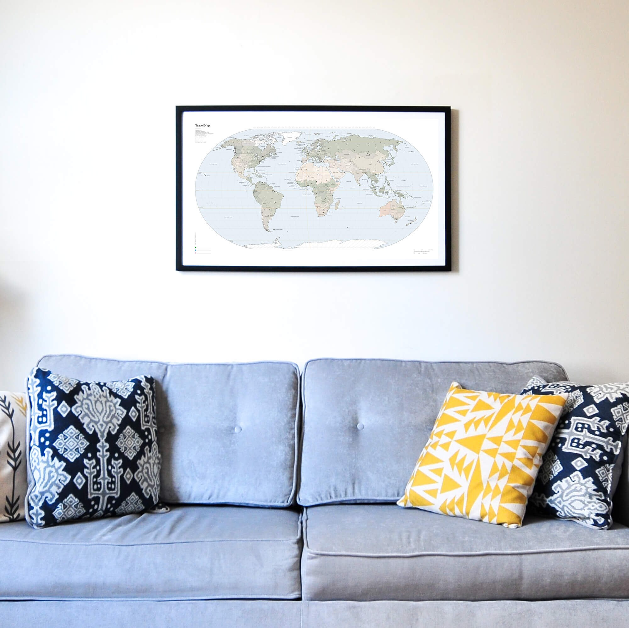 Printable World Map With ACCURATE Country Sizes and Earth Colors! Push ...