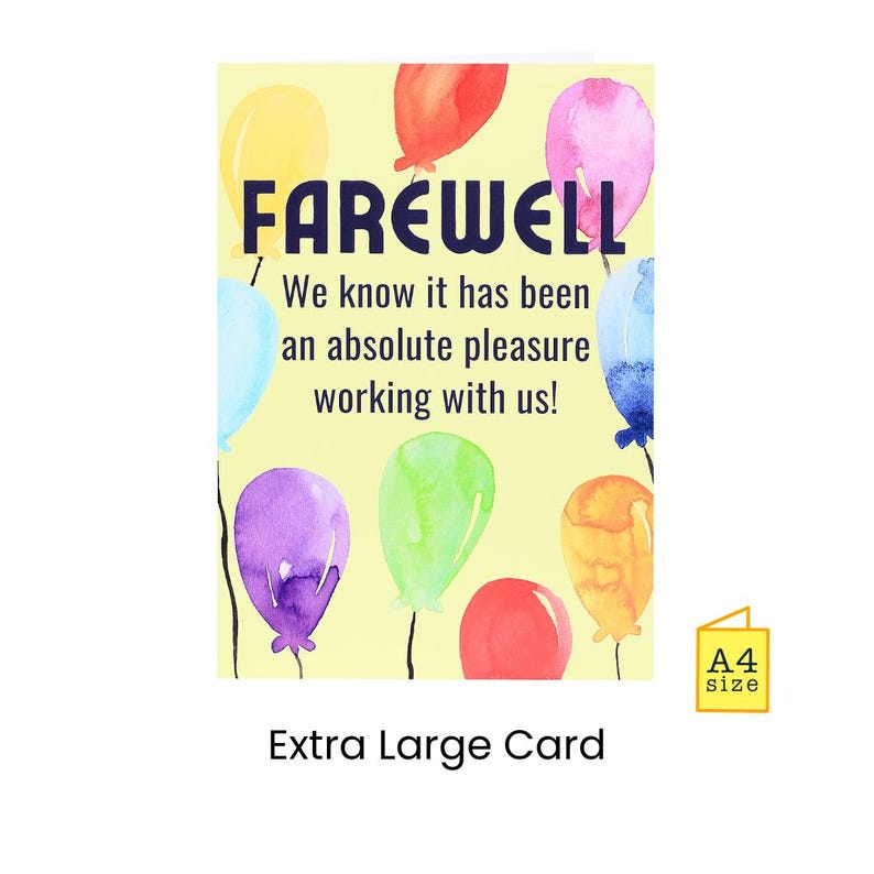 Funny Farewell Card: A4 Giant Goodbye Card for Coworker - Etsy