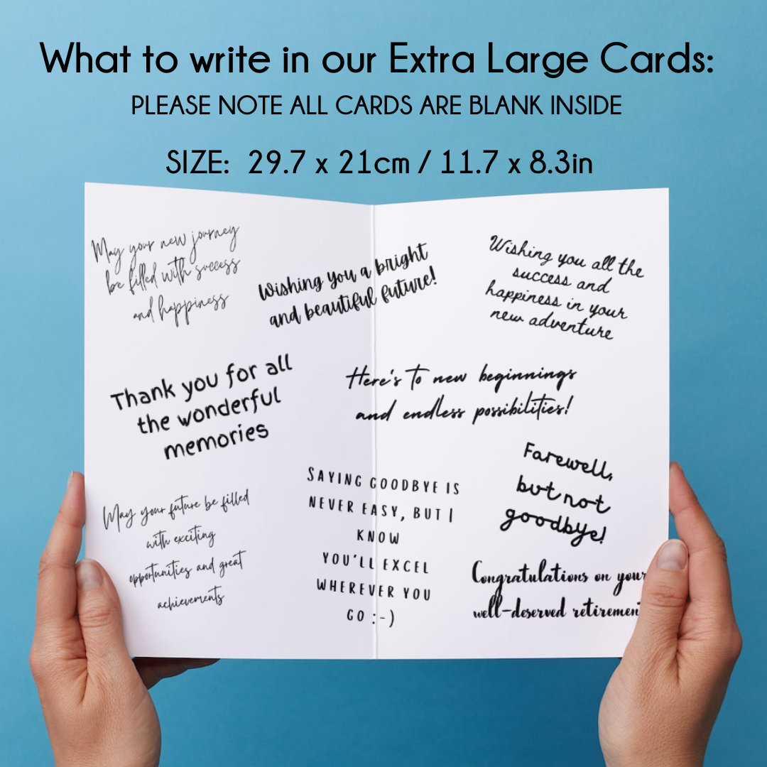 LARGE Farewell Card Co-worker or Colleague Giant A4 Leaving Big Goodbye ...