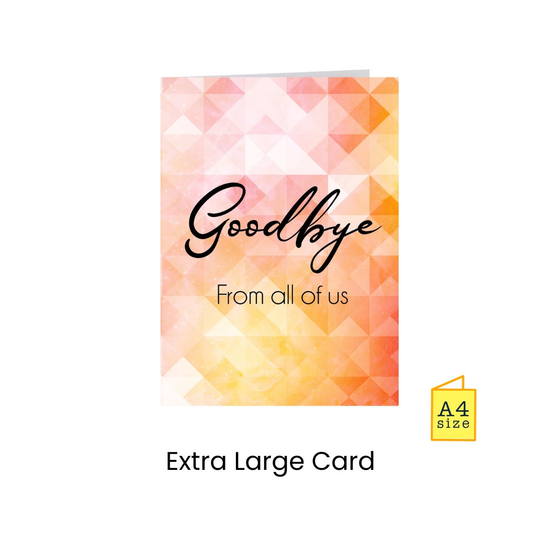 LARGE Farewell Card | Goodbye From All of Us | Co-worker / Colleague ...