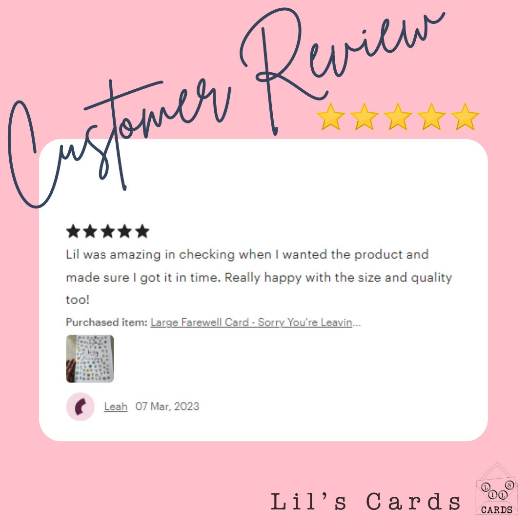 Large Farewell Card: Confetti & Wooden Star Goodbye (A4 Size) - Etsy