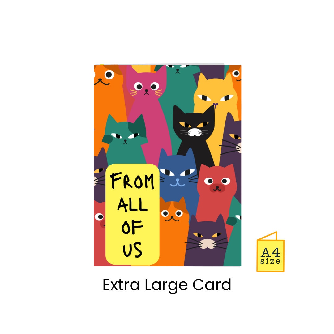 Funny Cats Leaving Card: A4 Farewell Card for Coworker. US Tariff ...