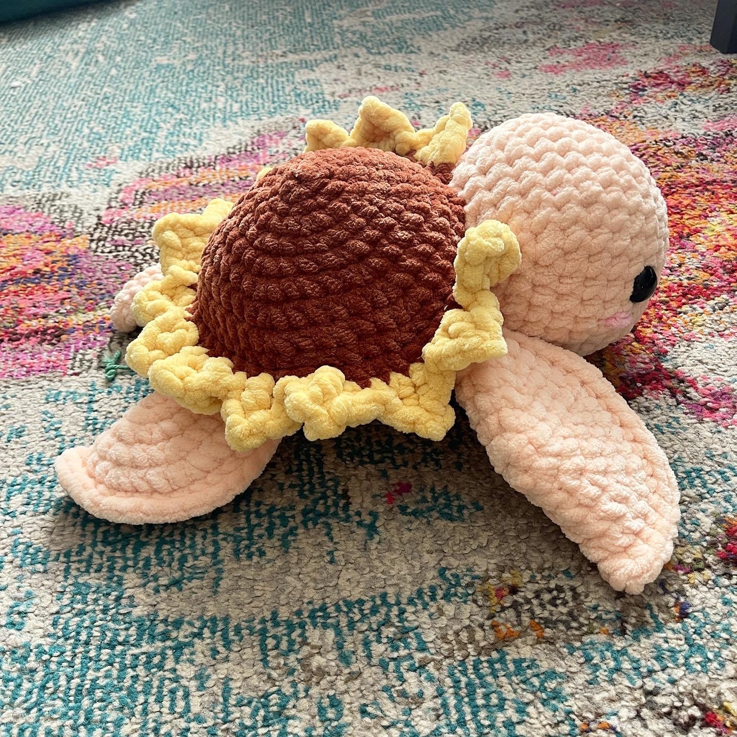 Large Crochet Sunflower Turtle | Sunflower Turtle | Sunflower Themed ...