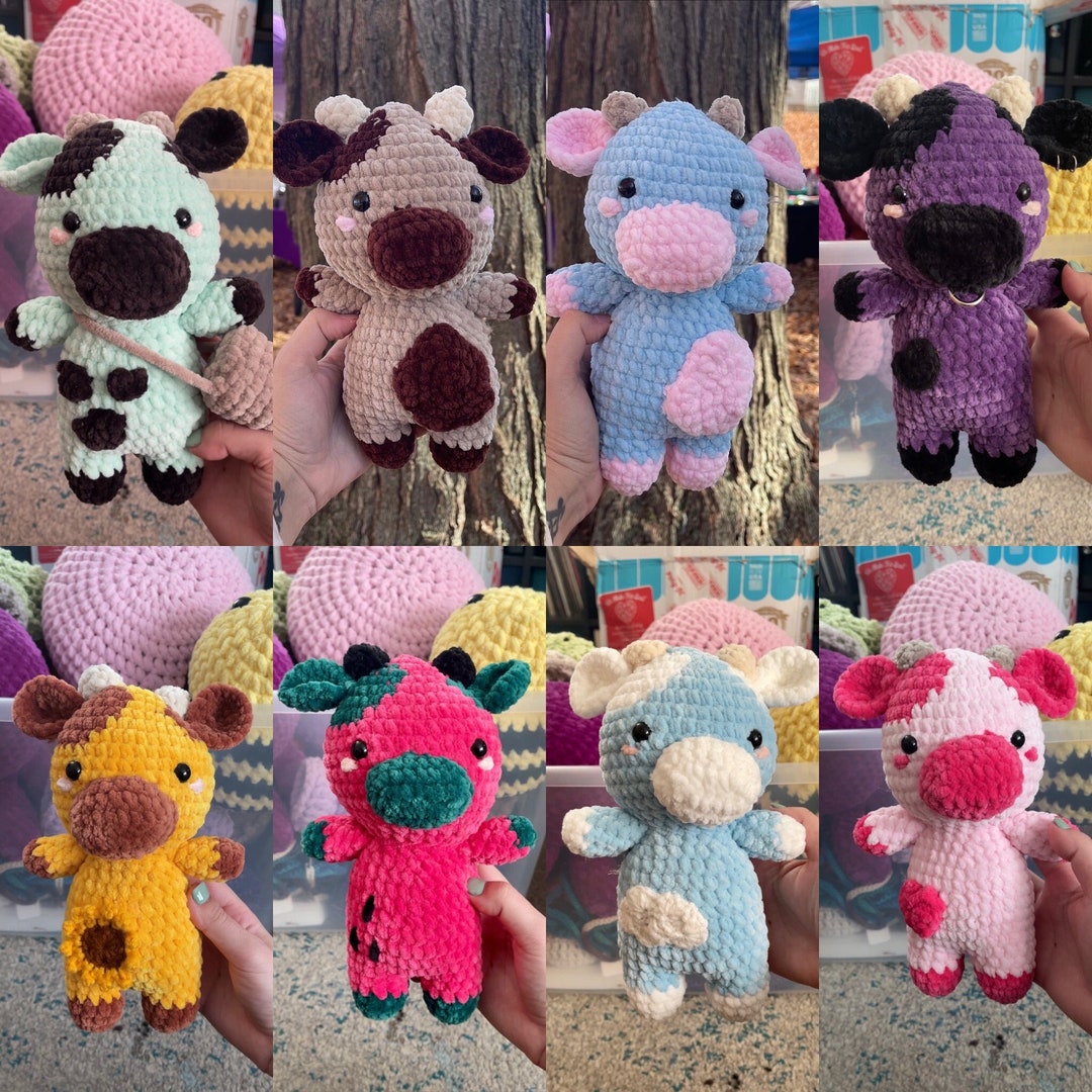 CUSTOM Crochet Cows Kawaii Cow Plush Crochet Cow Plush Cute Cow Plush ...