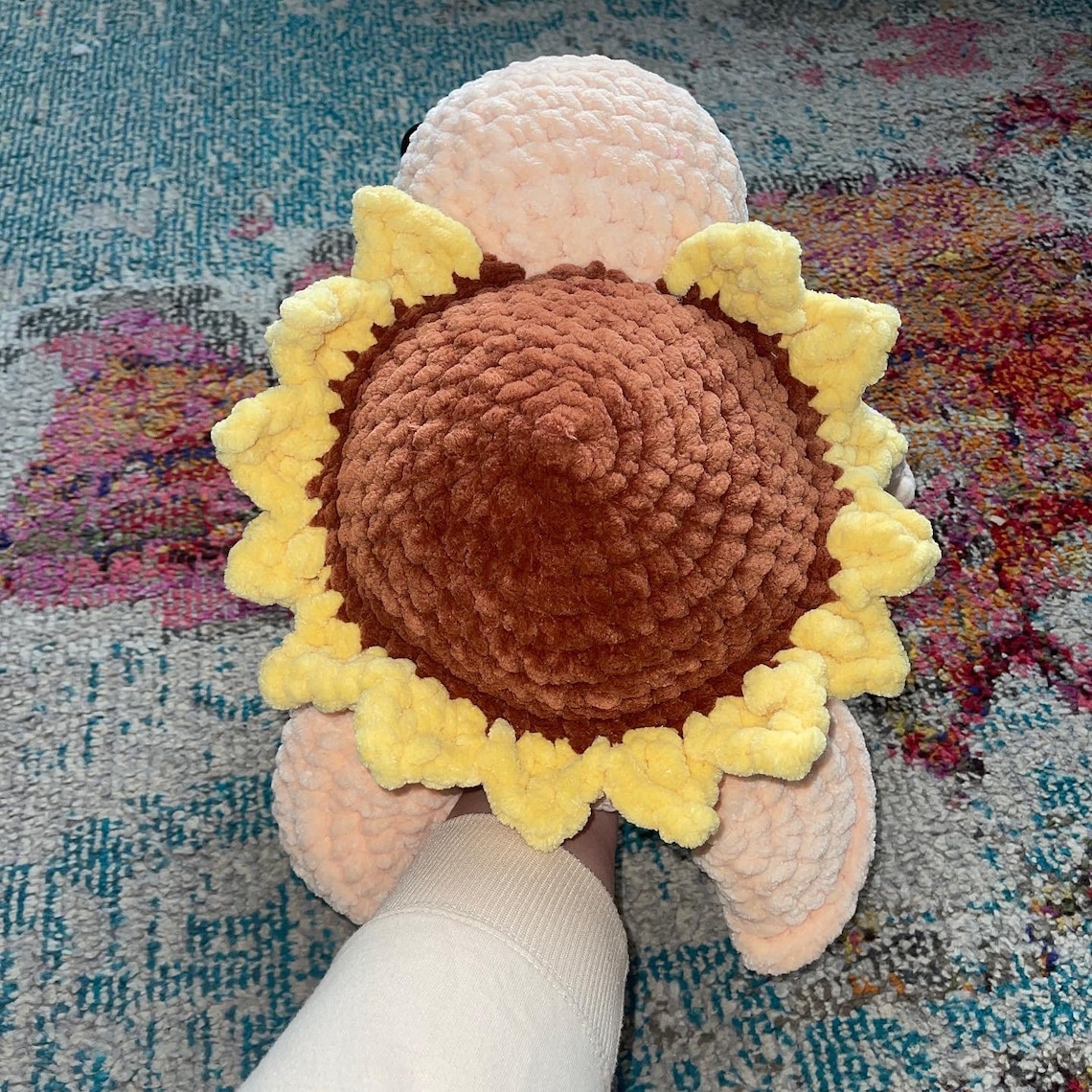 Large Crochet Sunflower Turtle | Sunflower Turtle | Sunflower Themed ...