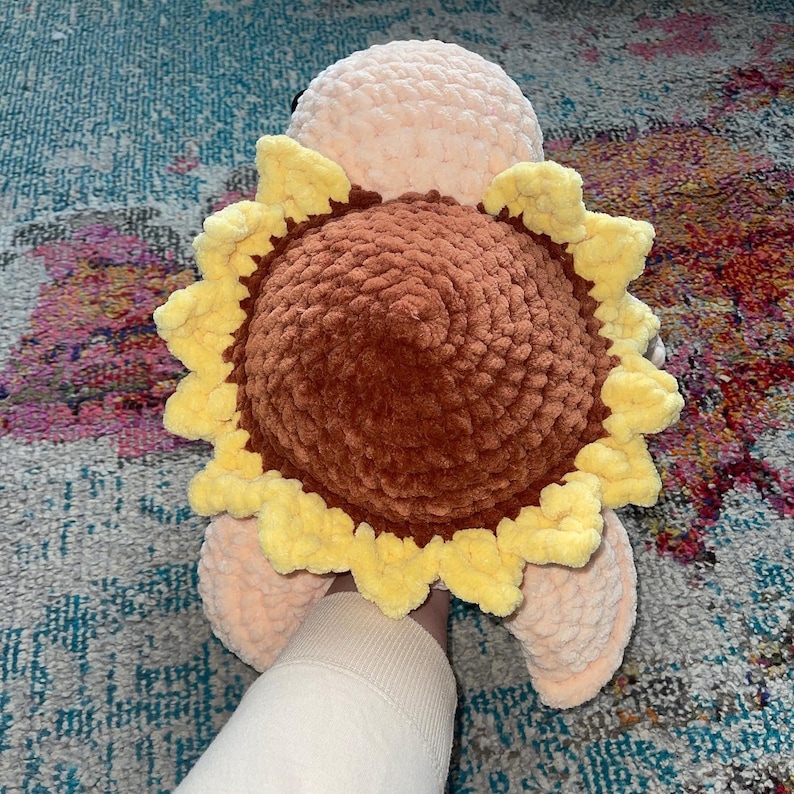 Large Crochet Sunflower Turtle | Sunflower Turtle | Sunflower Themed Turtle - Etsy
