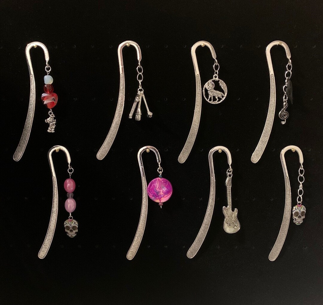 Silver Brushed Satin Stem Metal Bookmarks Handmade Original Gift - Etsy