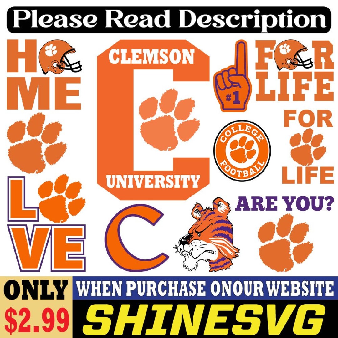 Clemson-tigers Football Svg Bundle N C A A SVG Sport Svg - Etsy