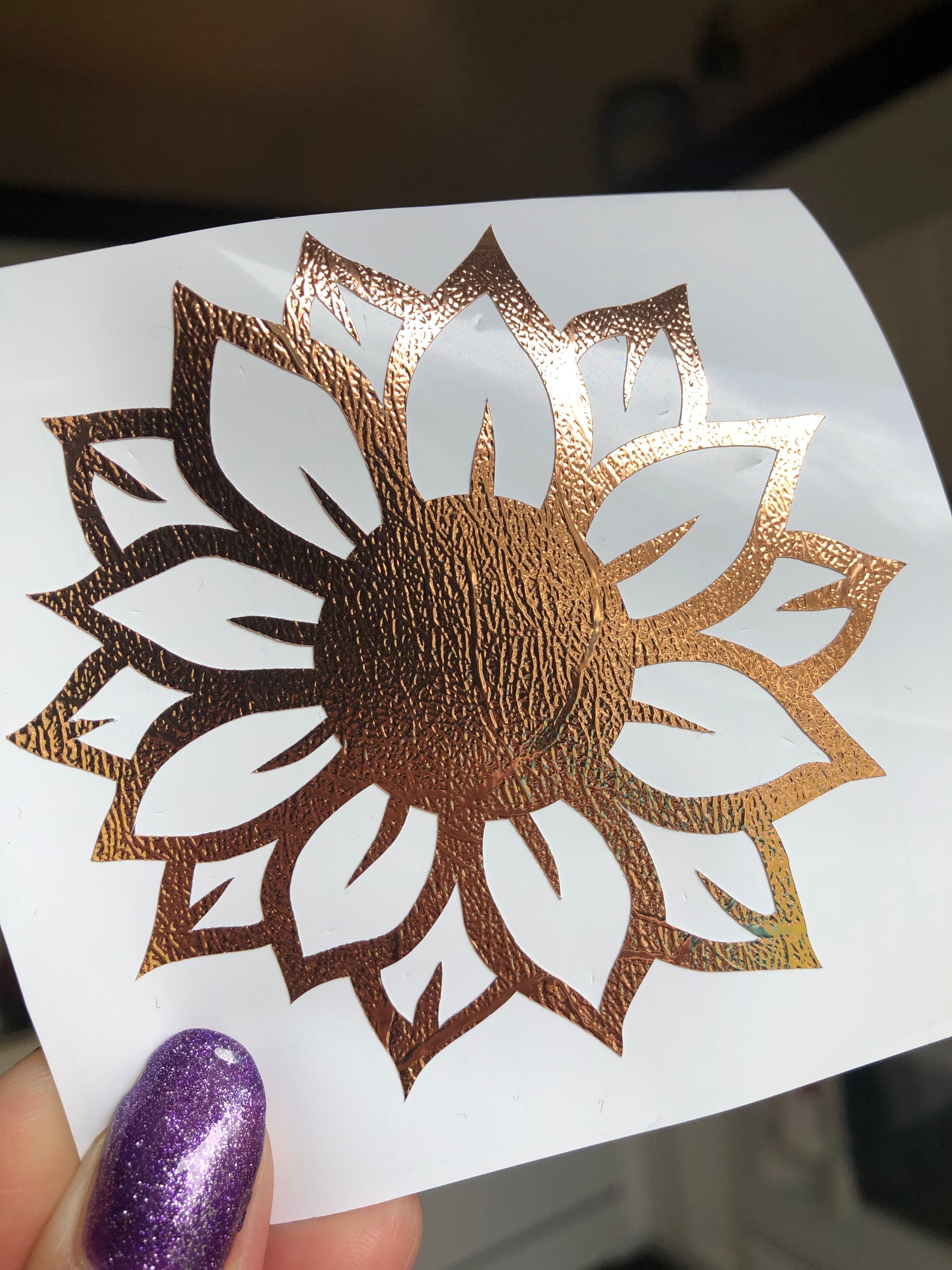 Gold Sunflower Vinyl Decal - Etsy