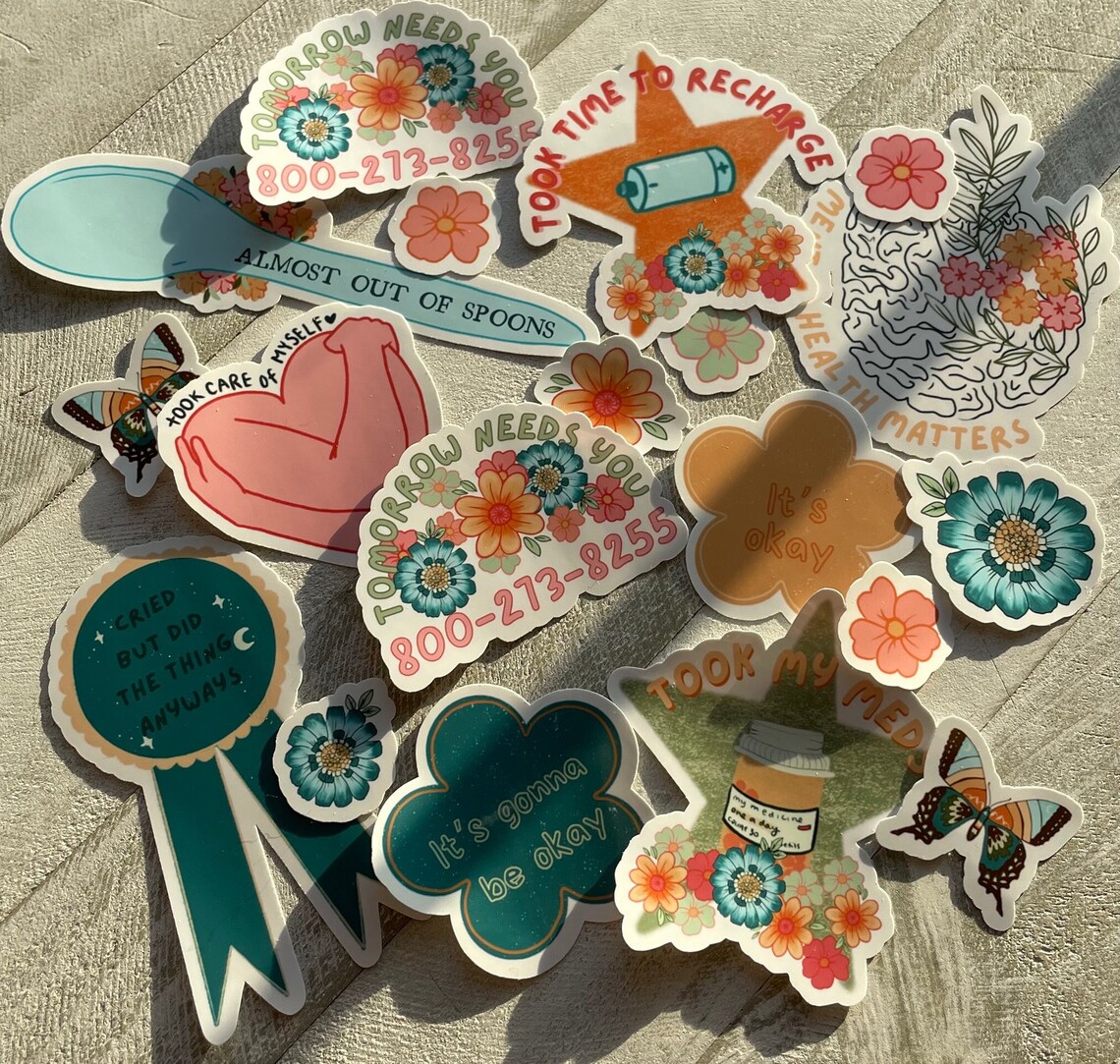 Waterproof Mental Health Sticker Pack Mental Illness Stickers ...