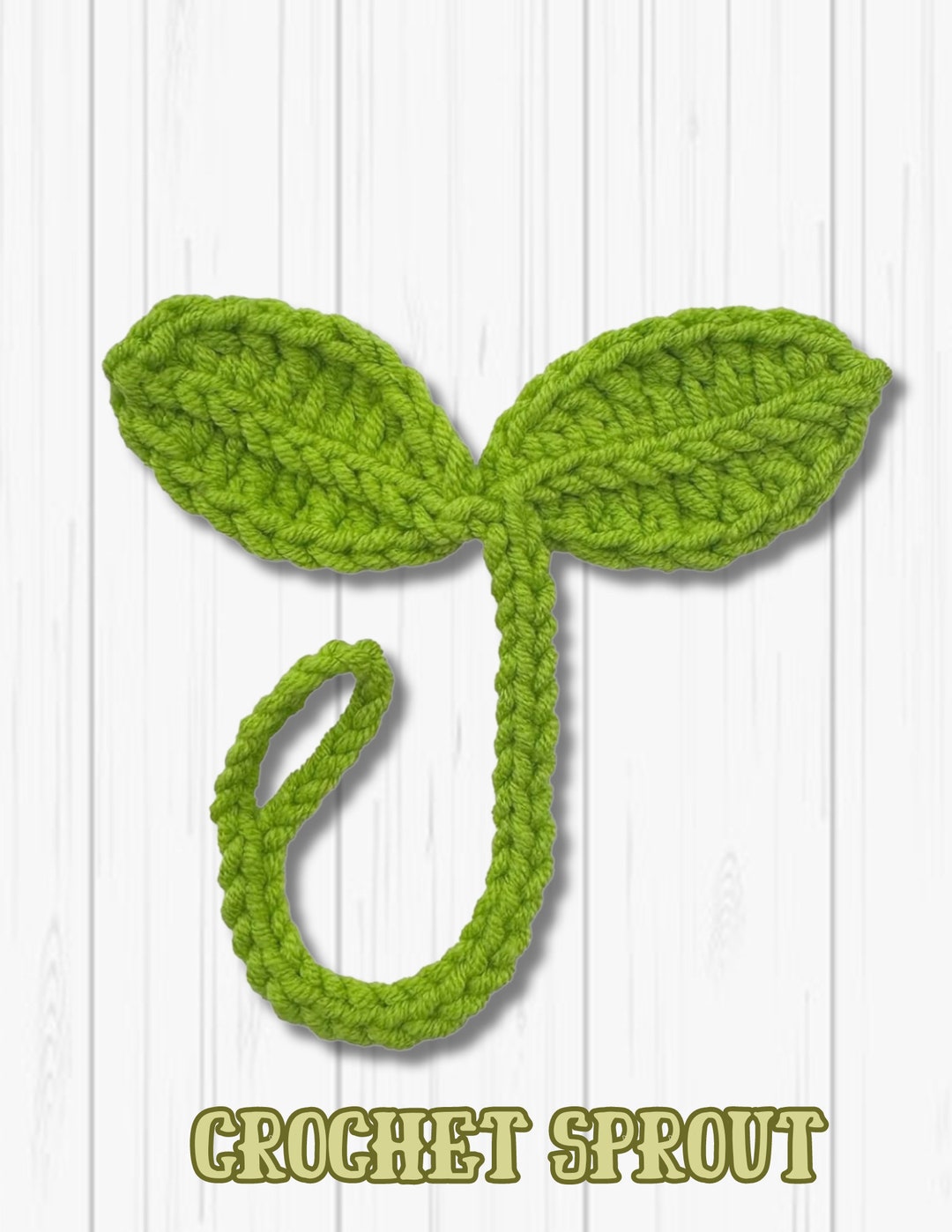 Leaf Sprout Crochet Pattern for Headphones, Bags, Loose Cords Digital ...