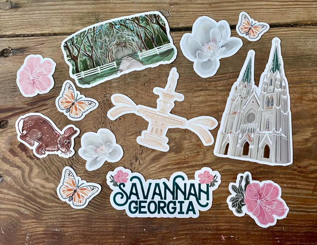 Waterproof Savannah, Georgia Sticker Pack | Granola Girl Stickers ...